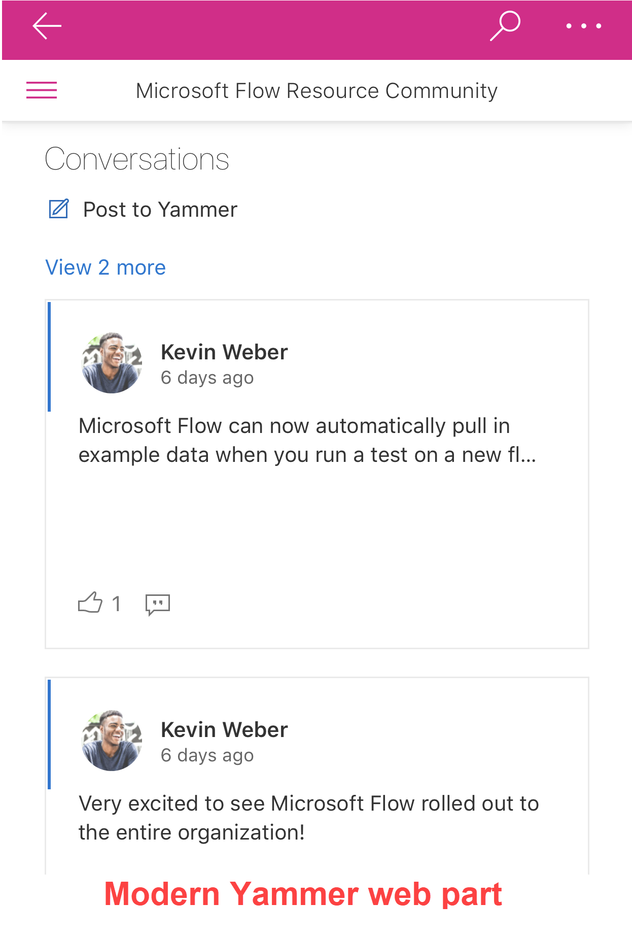 Choosing between the classic and modern Yammer web part | Sarah Haase
