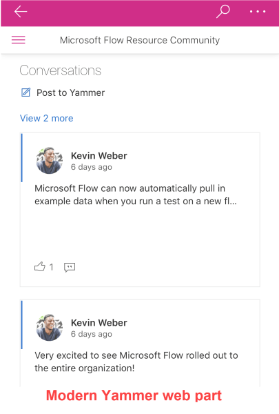 Choosing between the classic and modern Yammer web part | Sarah Haase
